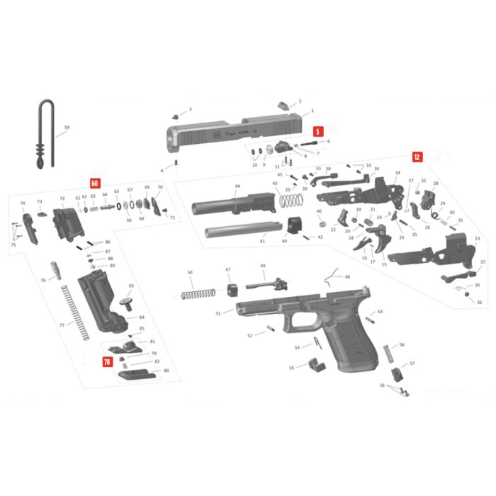 Pièce détachée Umarex réf. 81.60.0150 Valve assemblée Glock 17 GEN5 T4E