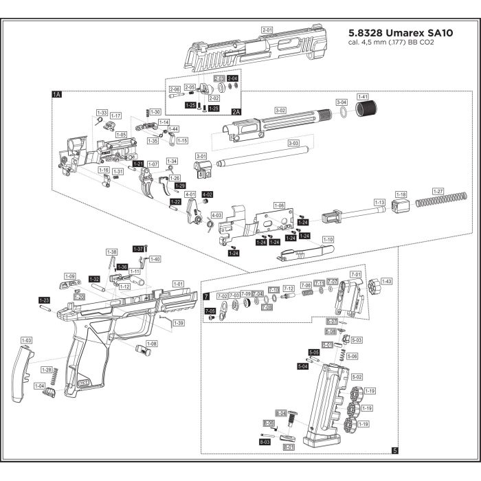 Pièce détachée Umarex réf. 5.8328.20.03.1 Elévateur de barillet SA10
