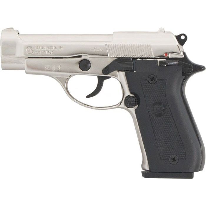 Pistolet Bruni 84 chromé cal. 9mm à blanc arme de défense